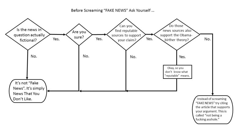 Fake news flowchart. | Lucky Otters Haven